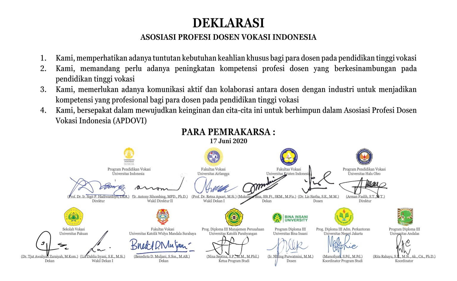 Deklarasi | APDOVI-Official Site
